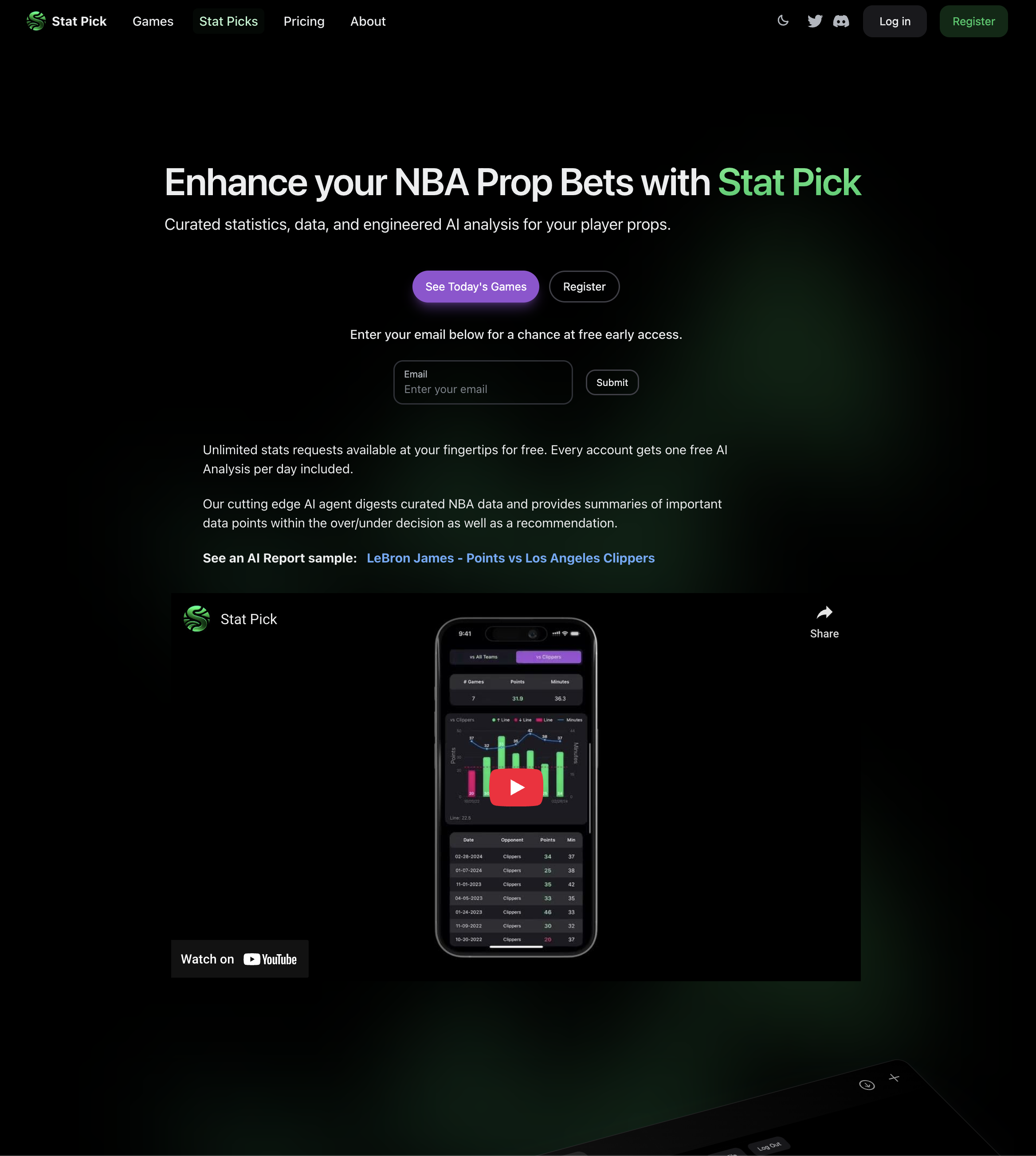 Stat Pick - Curated NBA Statistics & AI Analysis
